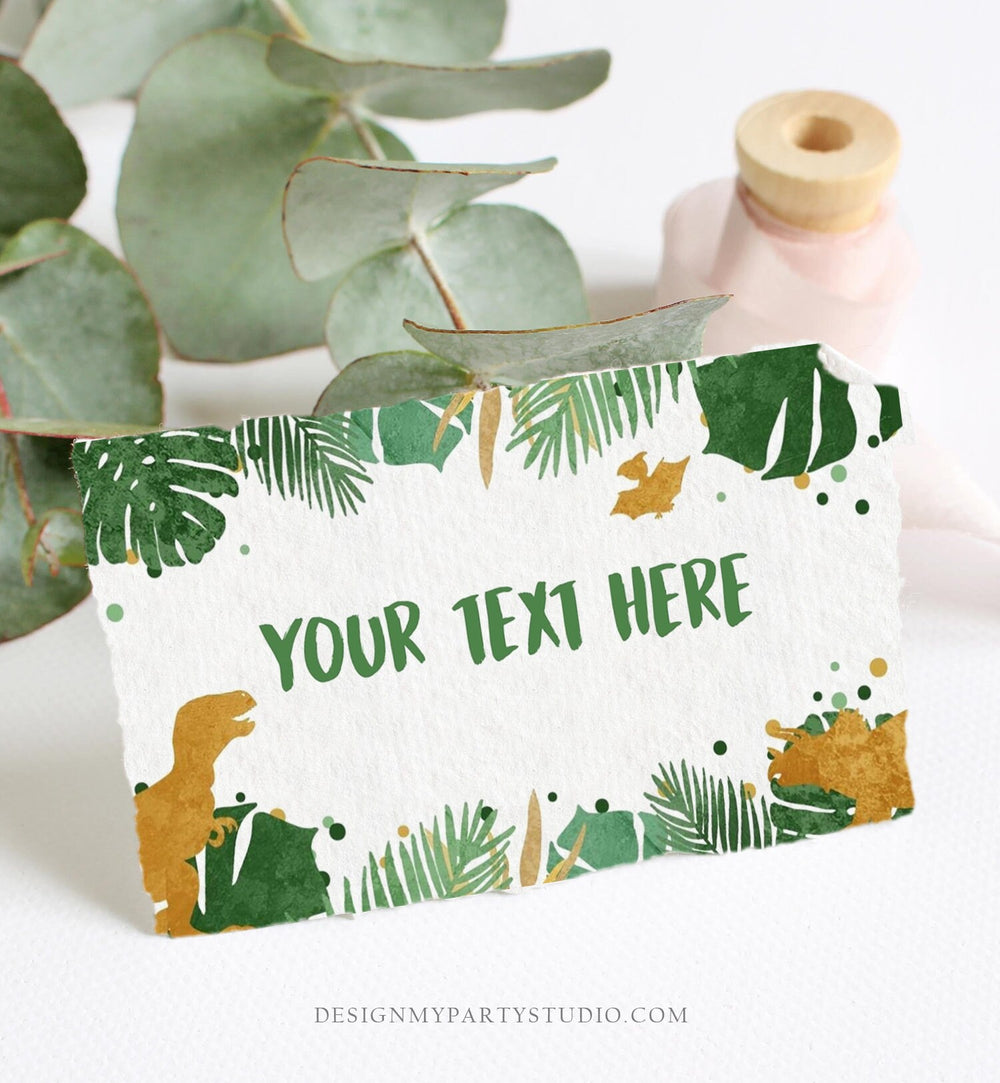 Editable Dinosaur Food Labels Dinosaur Party Place Card Tent Card TRex ...
