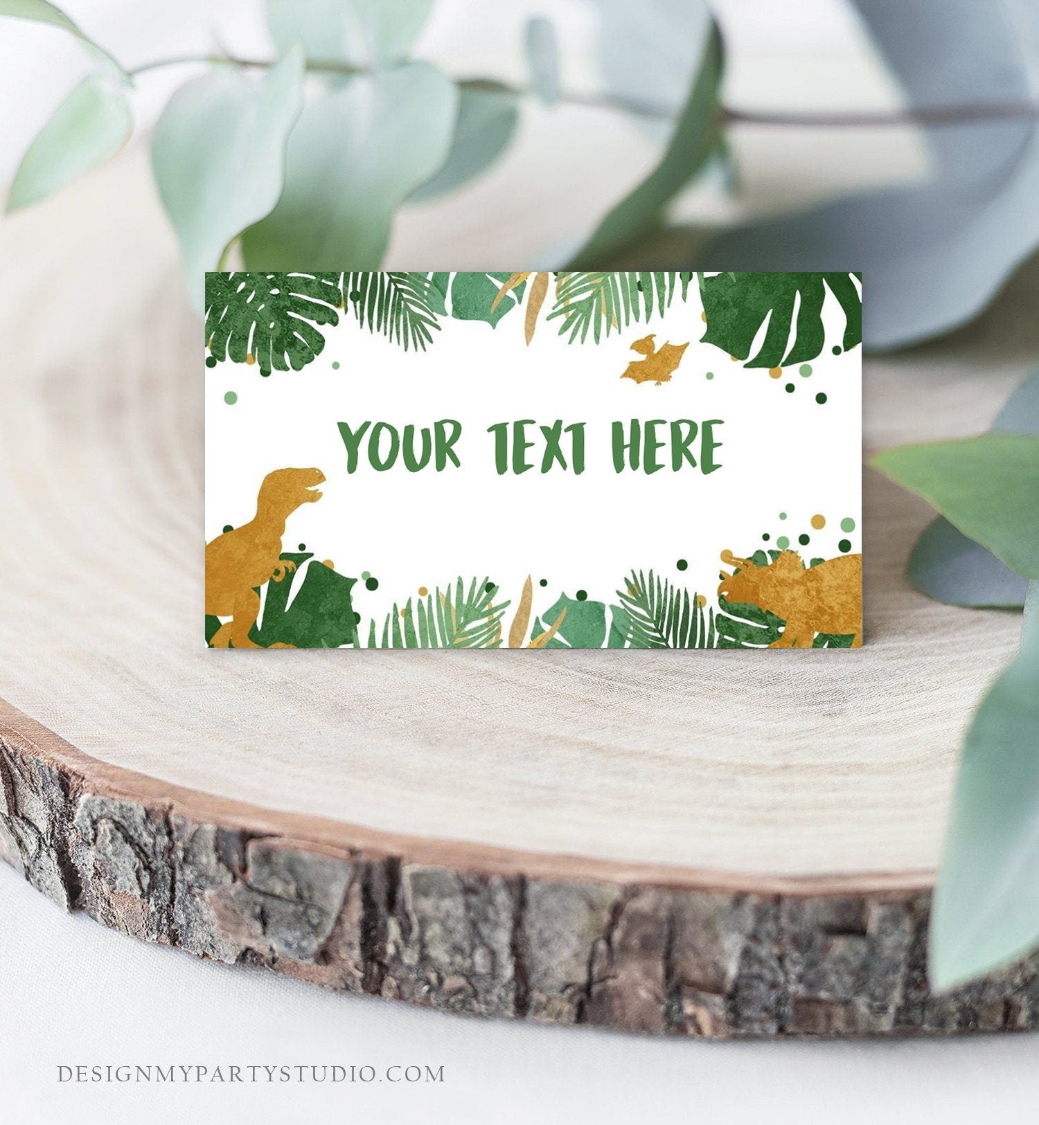 Editable Dinosaur Food Labels Dinosaur Party Place Card Tent Card TRex ...