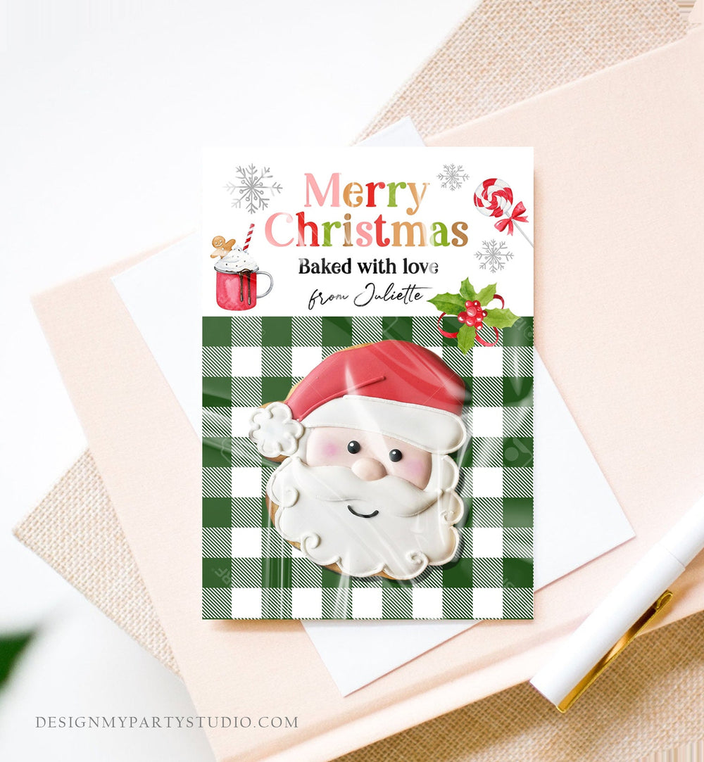 Editable Personalized Cookie Card Merry Christmas Cookie Card Gift Tag ...
