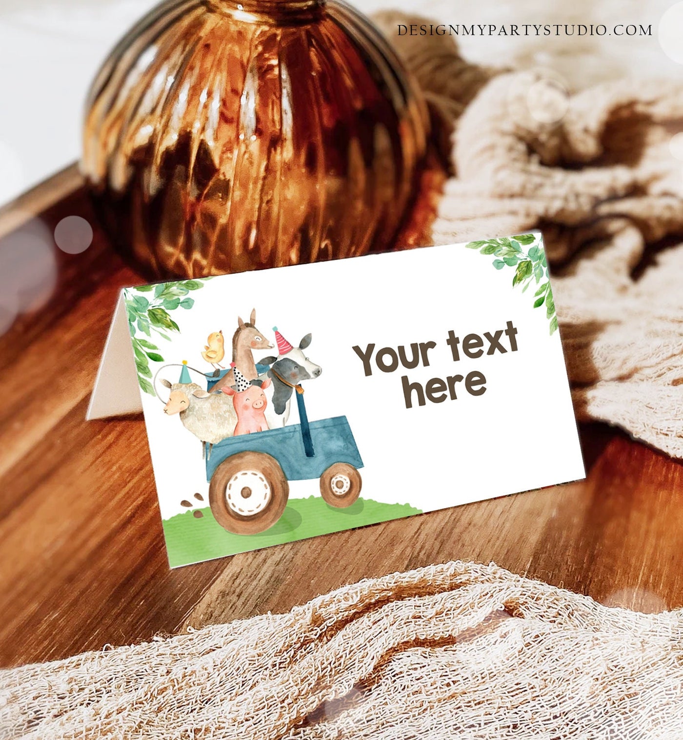 Editable Farm Animals Food Labels Barnyard Birthday Food Cards Tent Ca ...