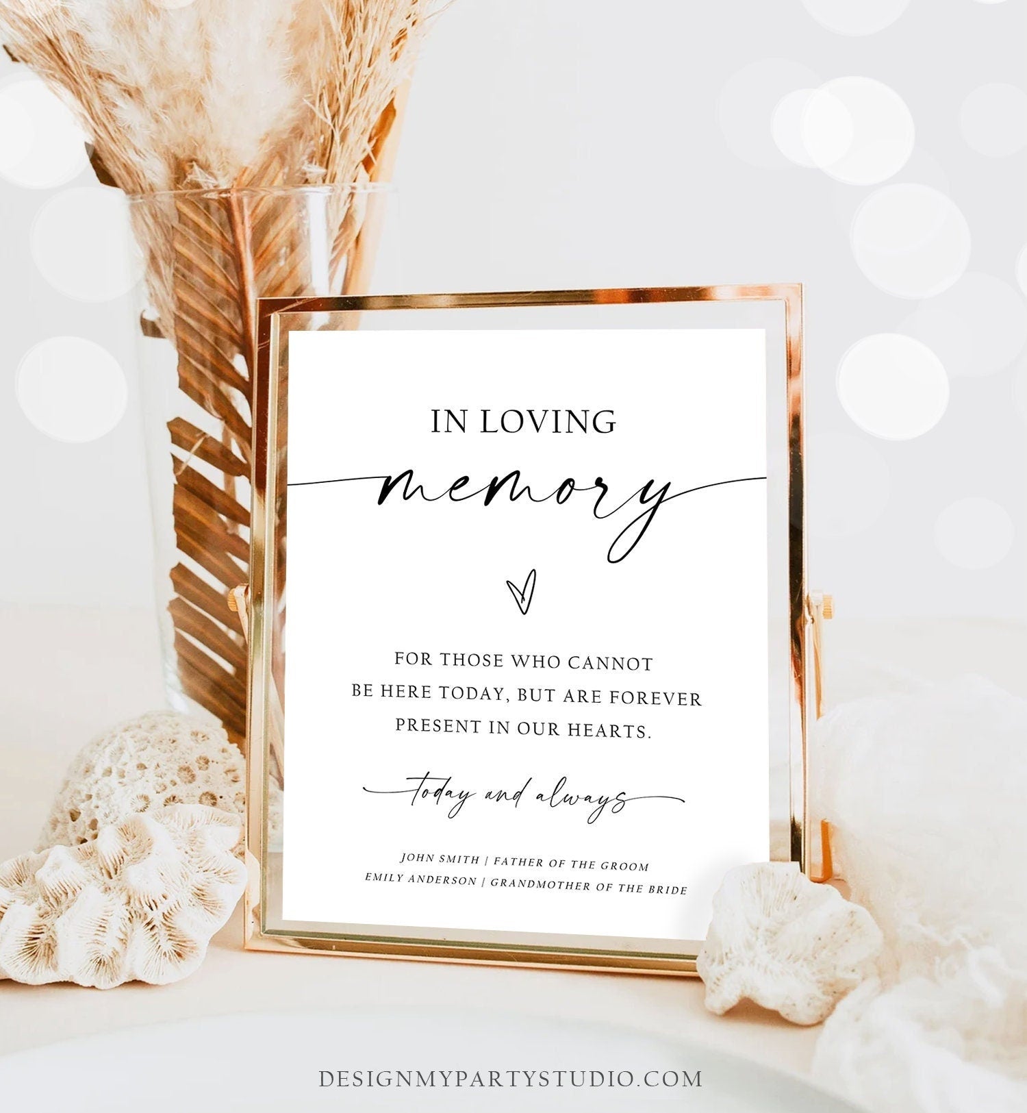 In loving memory wedding sign printable | Honestweddingadvice.com