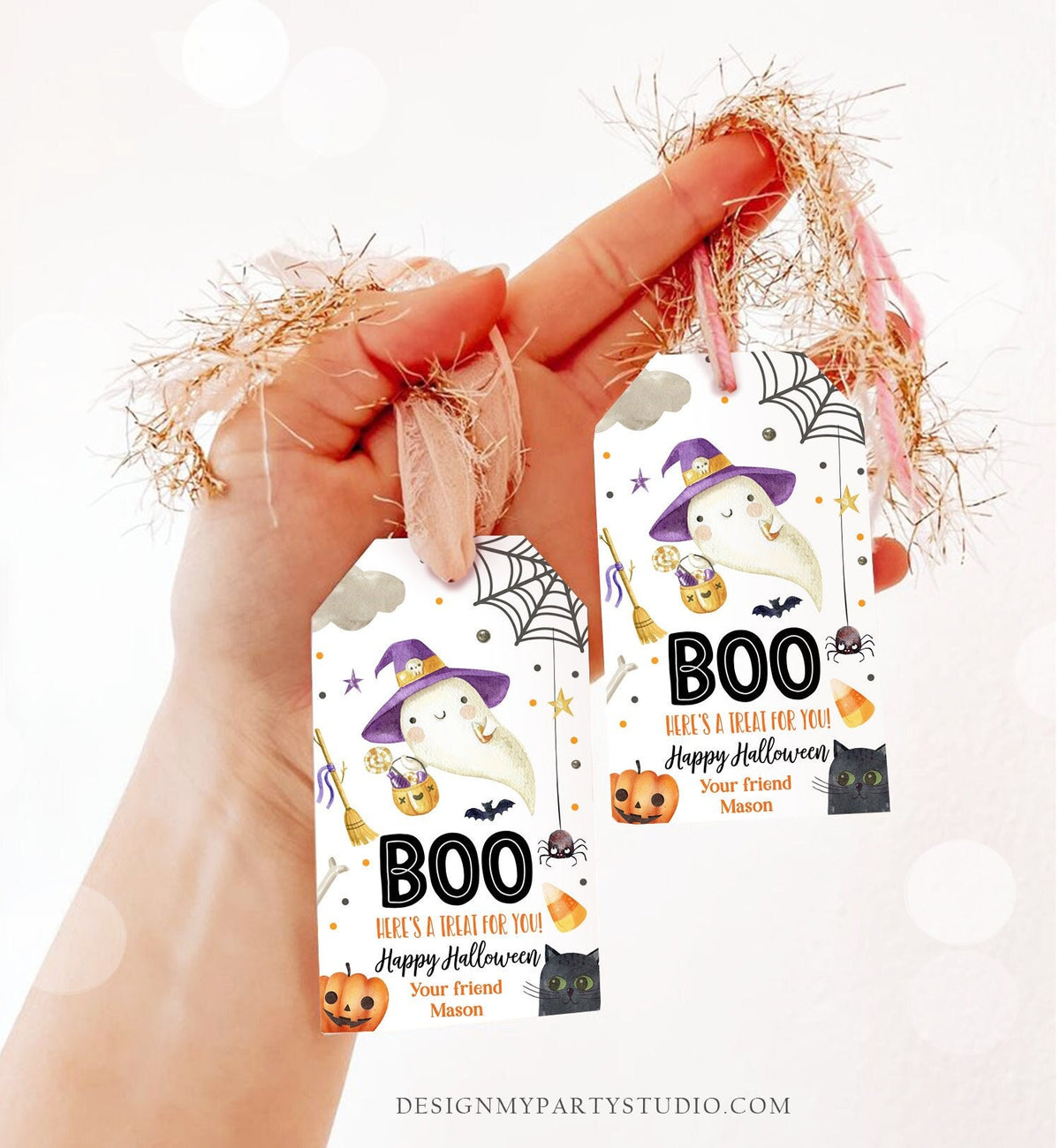 Editable Halloween Favor Tags Boo Gift Tags Costume Party Trick Or Tre ...