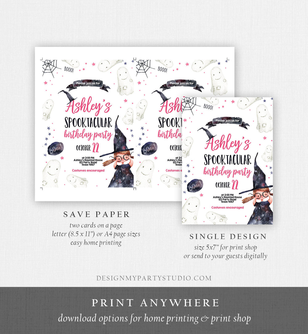 Editable Spooktacular Halloween Birthday Invitation Costume Party Kids ...