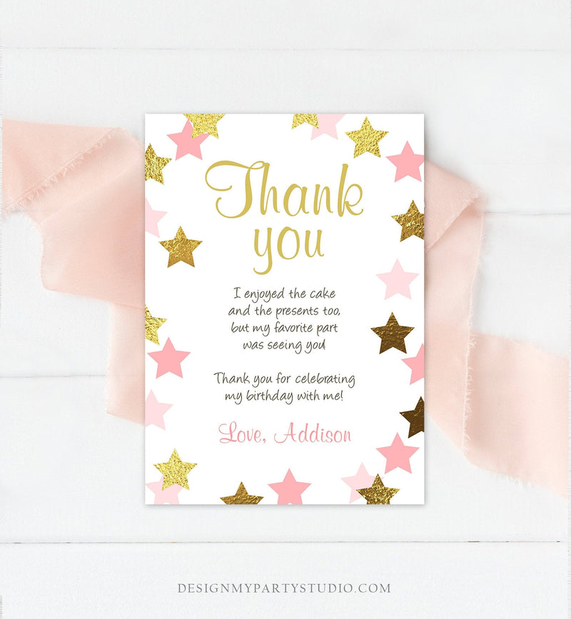 Editable Thank You Card Stars Thank you Note Twinkle Little Star Birth ...
