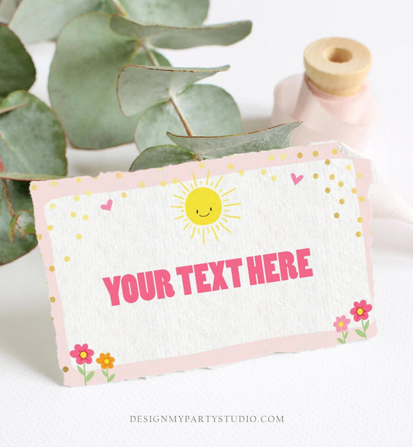 Editable Sunshine Food Labels Sunshine Place Card Sunshine Birthday Te ...
