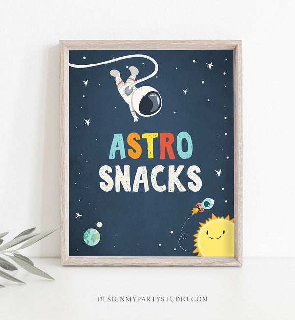 Astro Snacks Food Space Party Sign Outer Space Birthday Sign Astronaut ...