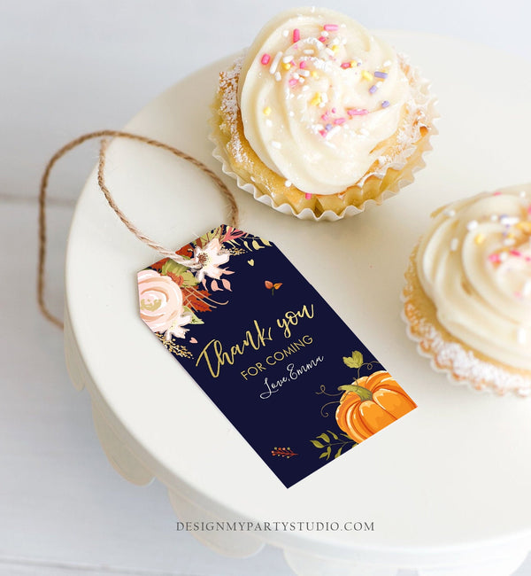 Editable Pumpkin Favor Tags Thank You Tag Fall In Love Bridal Shower A ...