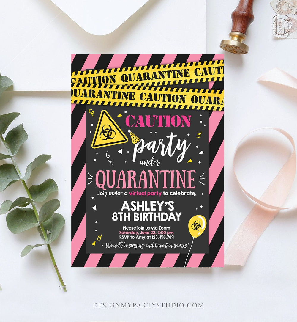 Editable Quarantine Birthday Invitation Virtual Party Quarantine Birth ...