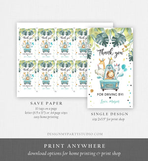 Editable Drive By Favor Tag Drive Through Birthday Party Parade Thank ...