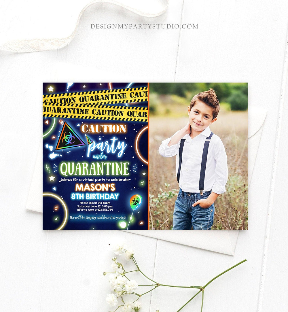 Editable Quarantine Birthday Invitation Virtual Party Quarantine Party ...