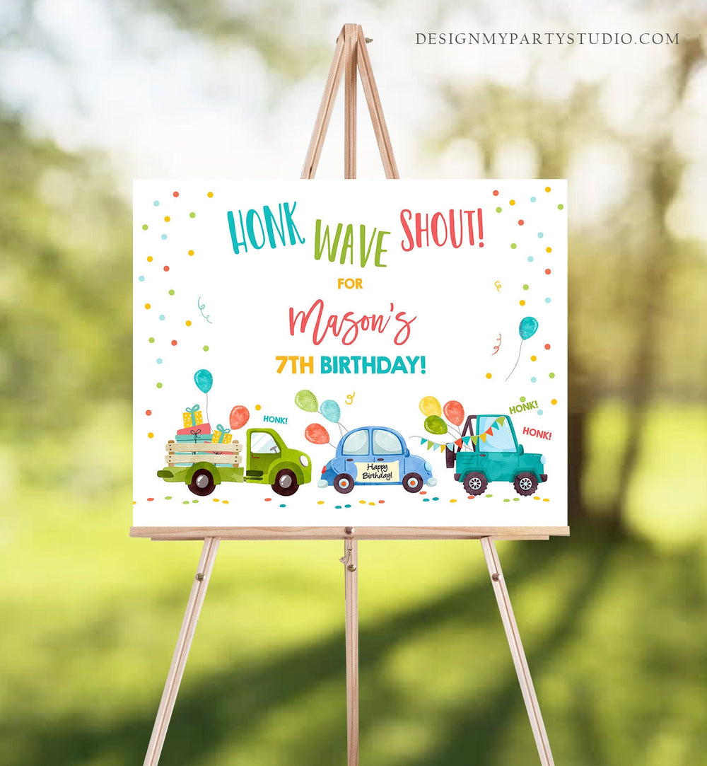 Editable Drive By Birthday Sign Welcome Boy Quarantine Party Poster Ho ...