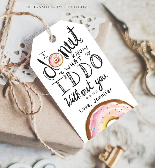 Editable Donut Valentine Tag Valentine's Day Card for Kids School Donu ...