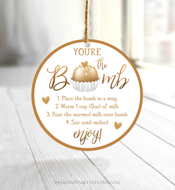 Editable Hot Chocolate Bomb Tag Valentine's Day Hot Cocoa Bomb You're ...