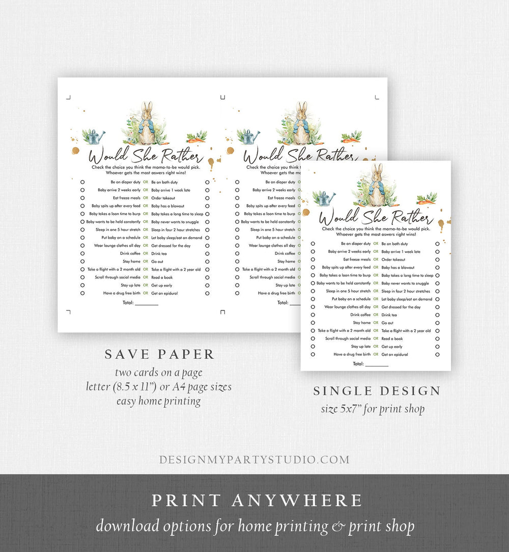 Editable Peter Rabbit Baby Shower Games Bundle Baby Shower Activity Ga ...