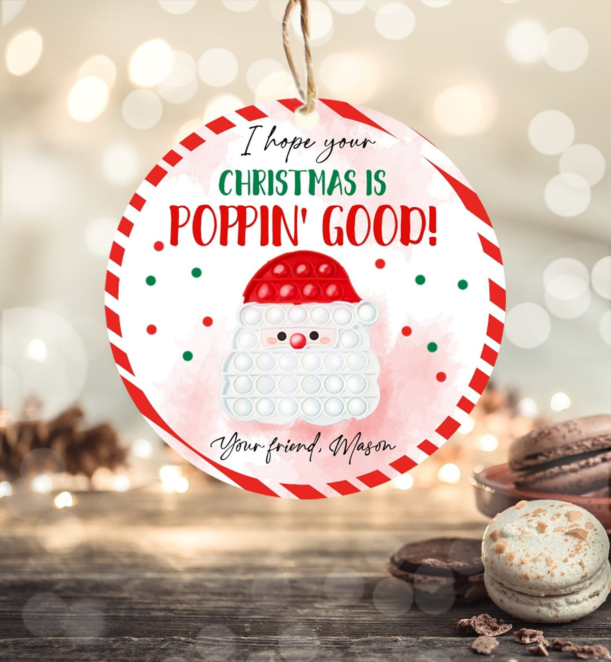 Editable Pop It Gift Tags Personalized Pop It Tag Christmas Teacher Ho ...