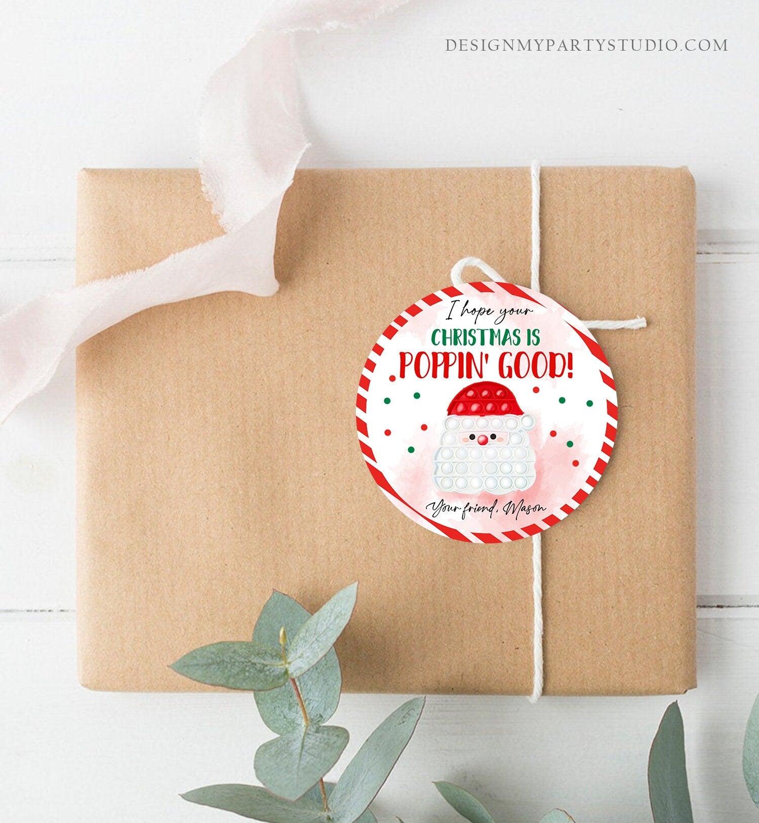 Editable Pop It Gift Tags Personalized Pop It Tag Christmas Teacher Ho ...