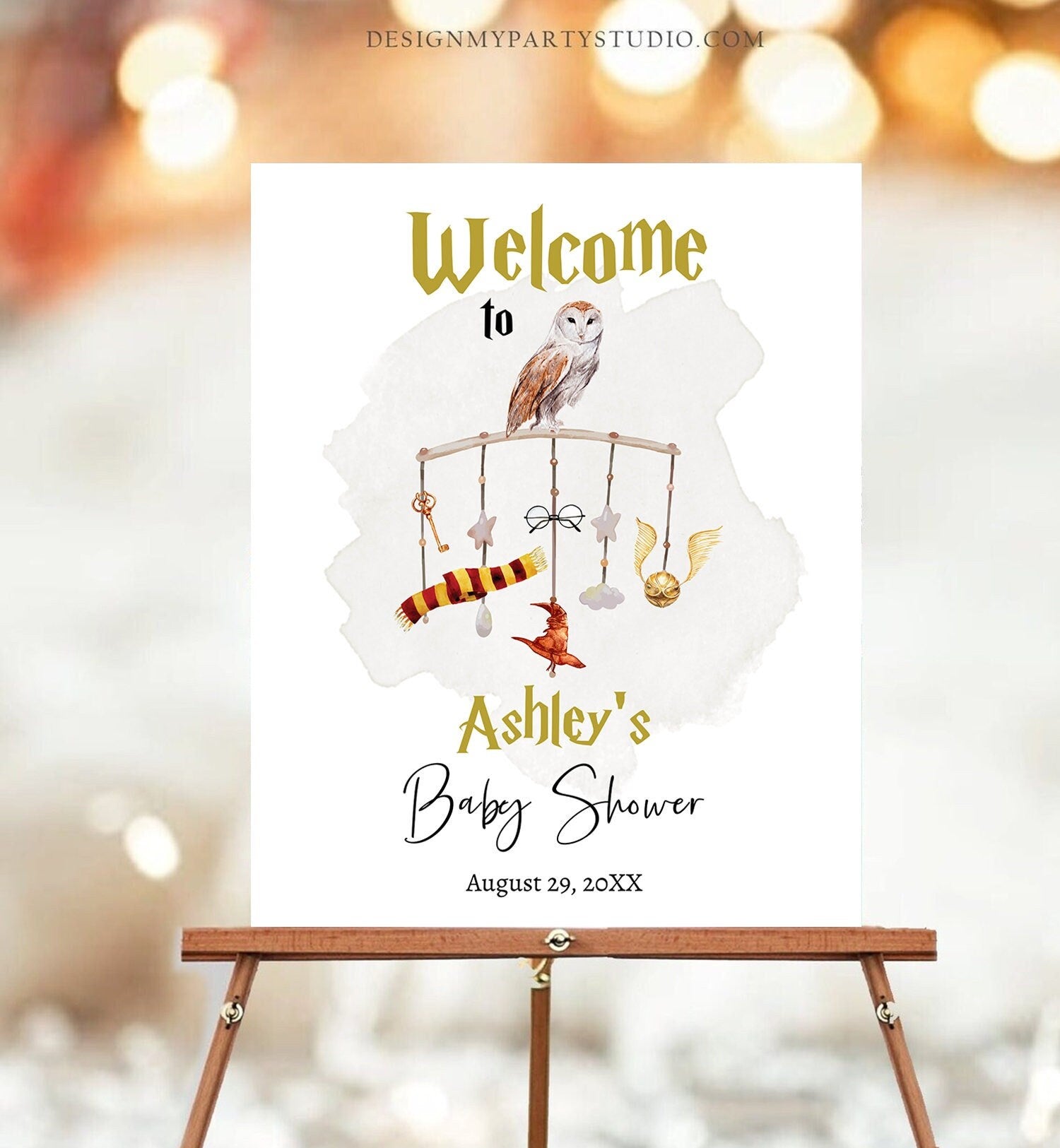 Editable Wizard Baby Shower Welcome Sign Magic School Shower Welcome P ...
