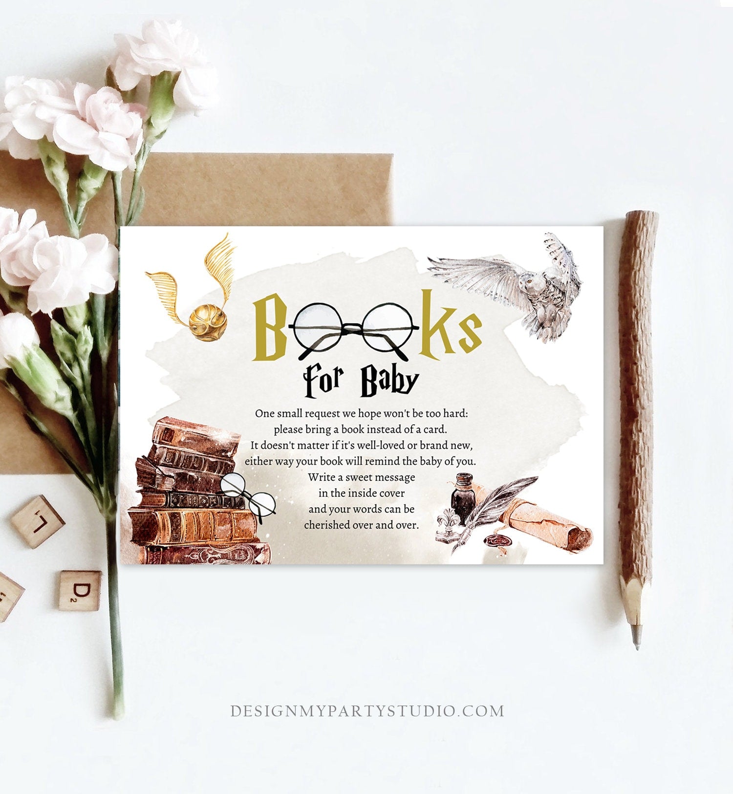 Editable Wizard Baby Shower Invitation Bundle Gender Neutral Wizard Di ...