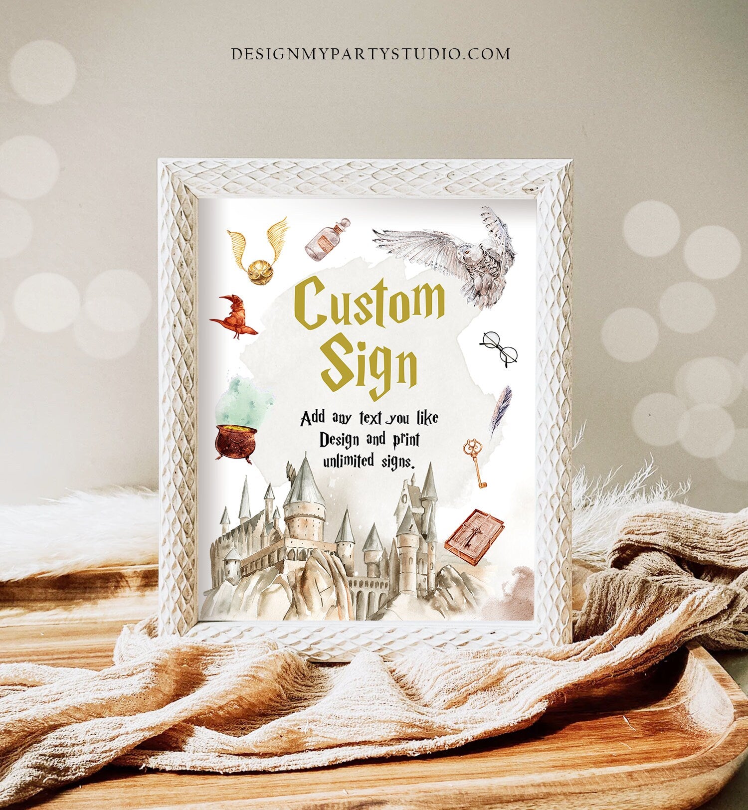 Editable Custom Sign Wizard Birthday Decor Wizard Sign Magic School Th ...