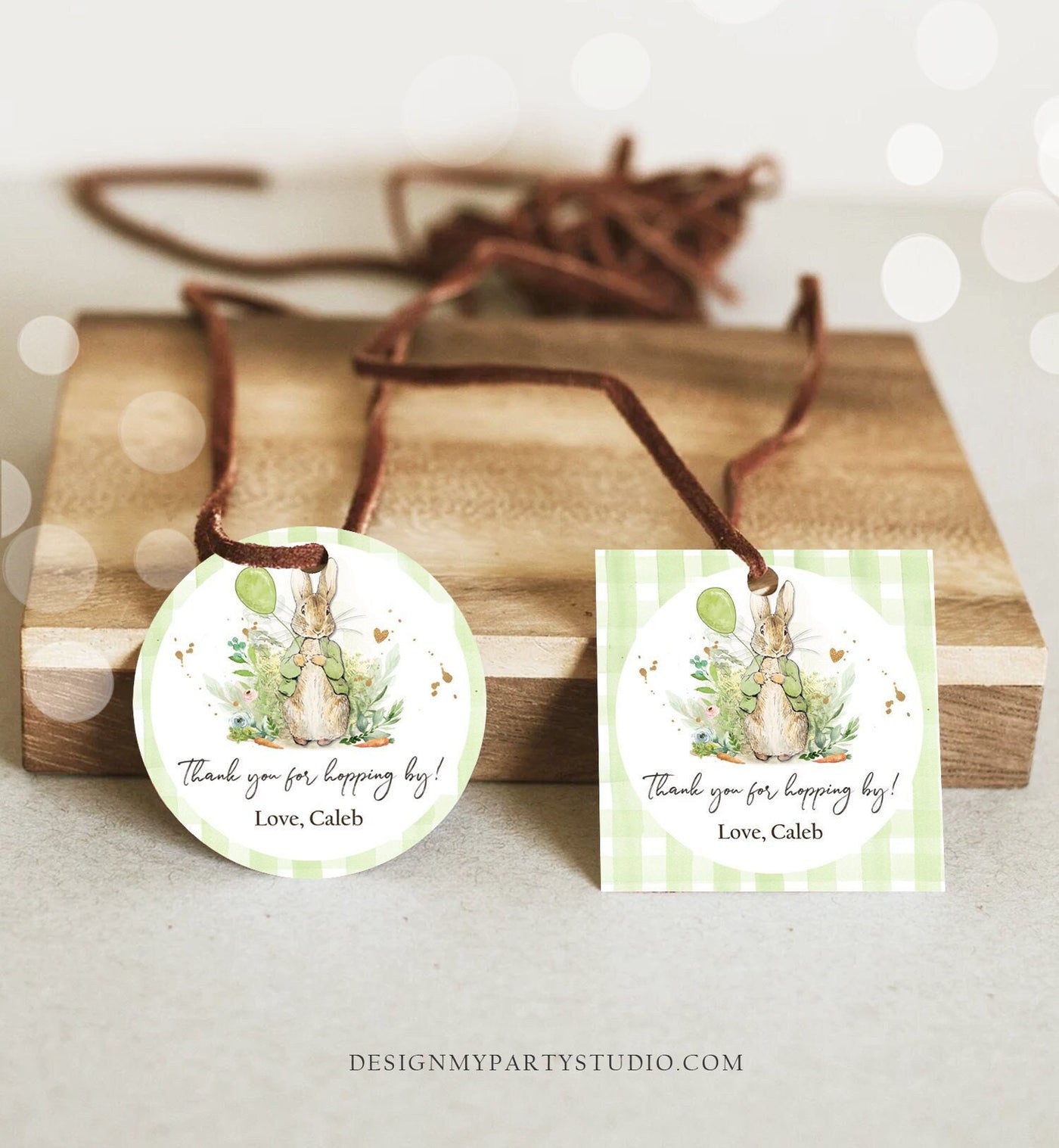 Editable Peter Rabbit Favor Tags Bunny Thank you Tags Round Boy Birthd ...