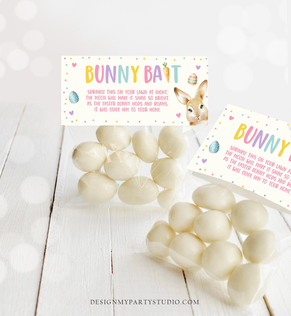 Editable Easter Bunny Bait Treat Bag Toppers Easter Favor Bag Easter T ...