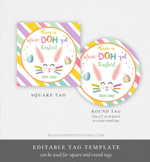 Editable Play-Doh Easter Gift Tags Easter Favor Tags Clay Toy Easter C ...