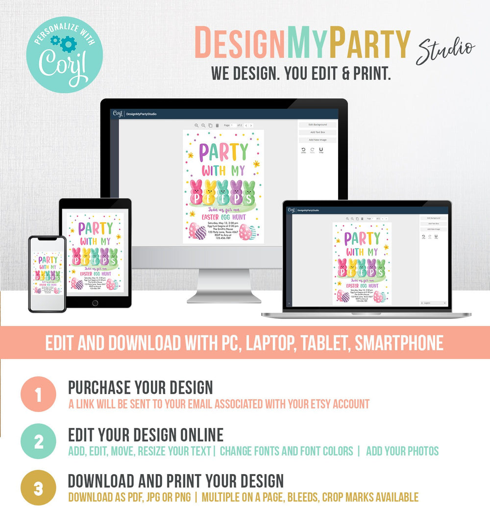 Editable Easter Egg Hunt Invitation Easter Peeps Invitation Easter Inv ...