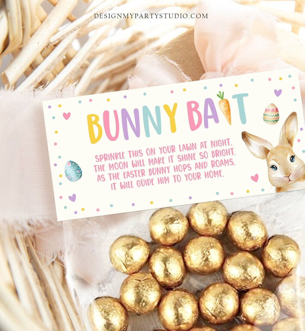 Editable Easter Bunny Bait Treat Bag Toppers Easter Favor Bag Easter T ...