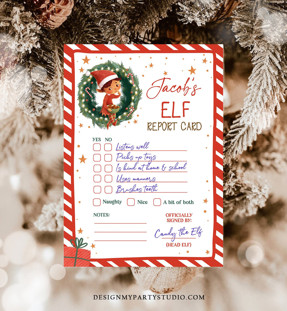 Editable Elf Report Card Personalized Elf Letter Christmas Elf Letter ...